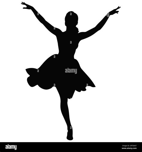 Dance Flat Dancer Silhouette Black Solid Color Stock Vector Image And Art Alamy