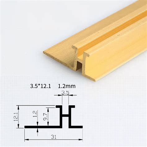 H Edge Polished Brushed Brass Trim 12mm Ddp Support