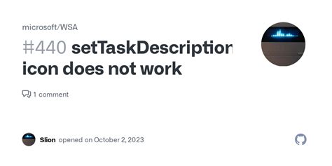Settaskdescription Icon Does Not Work · Issue 440 · Microsoftwsa · Github