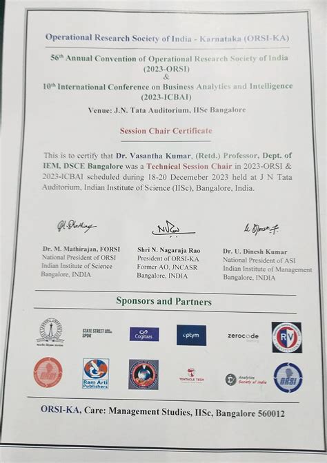 Drvasantha Kumar S A On Linkedin Being An Executive Committee Member