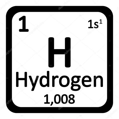 Periodic Table Element Hydrogen Icon — Stock Vector © Konstsem 125674824