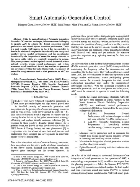Smart Automatic Generation Control Pdf