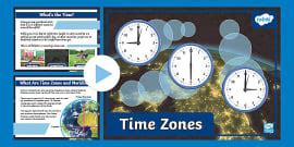 Time Zones Map Geography KS Teacher Made Twinkl