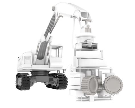 Tree Cutting Machine Isolated On Background 3d Rendering