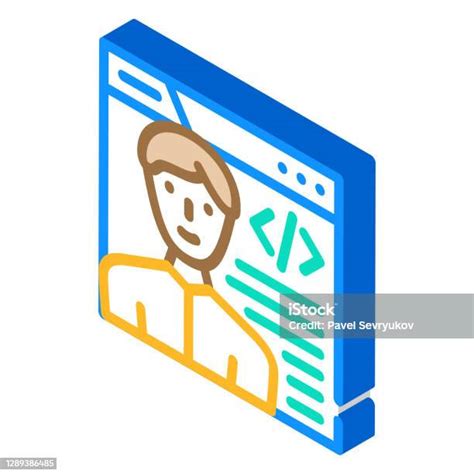 Ilustrasi Vektor Ikon Glyph Pekerja Programmer Ilustrasi Stok Unduh