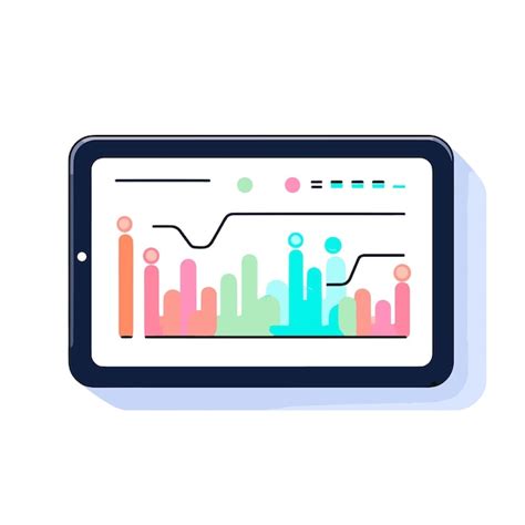 Premium Vector A Picture Of A Tablet With A Diagram Of Graphs And Charts