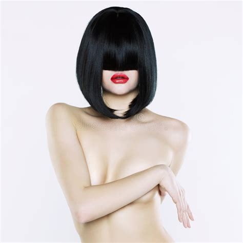 Nude Woman With Short Hairstyle Stock Image Image Of Lady Portrait