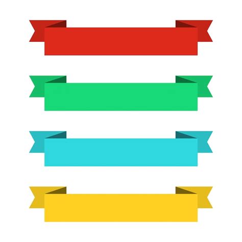 Banners De Fitas Planas Fitas Em Design Plano Vector Conjunto De