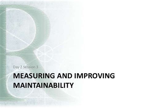 Reliability Maintenance Engineering 2 3 Measuring Maintainability