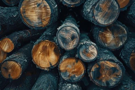 Pile Of Logs Premium Ai Generated Image