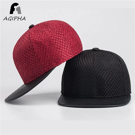 Fitted Snapback Baseball Cap For Men And Women Cotton Linen Pu Leather