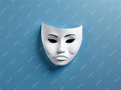 Premium Photo A White Sad Face Mask Blue Monday Concept