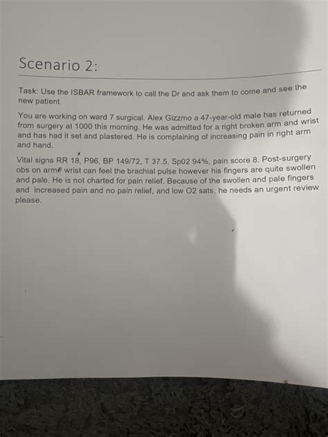 Solved Scenario 2task Use The Isbar Framework To Call The