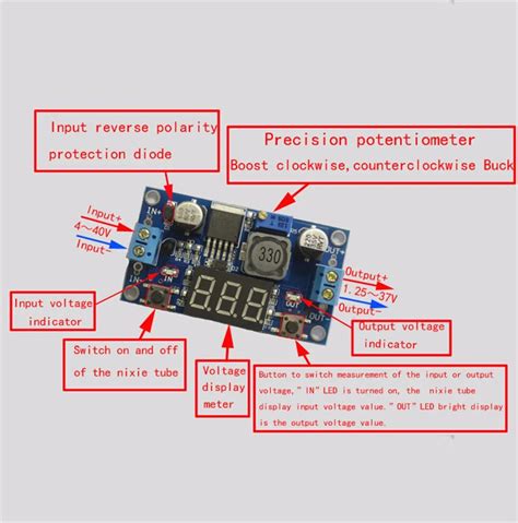 Lm2596s Step Down Module Dc 4 0 40 To 1 3 37v Led Voltmeter Lm2596