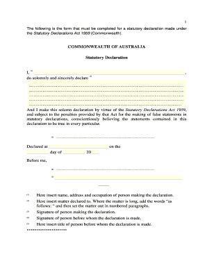 123 Printable Statutory Declaration Form Nsw Templates Fillable