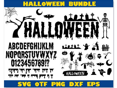 Halloween Bundle Svg Dripping Font Otf Halloween Font Svg Inspire