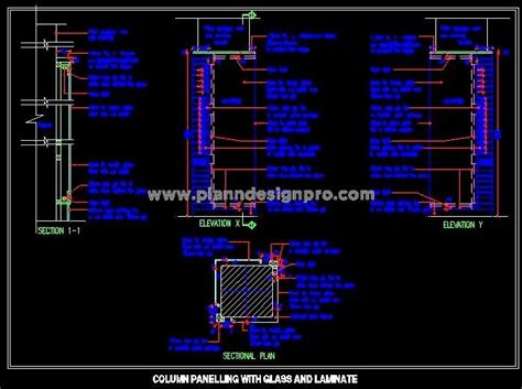 Column Paneling Cad Design Glass Cladding With Backlighting