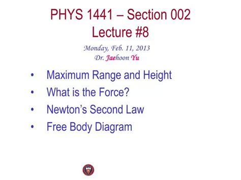 PPT PHYS 1441 Section 002 Lecture 8 PowerPoint Presentation Free