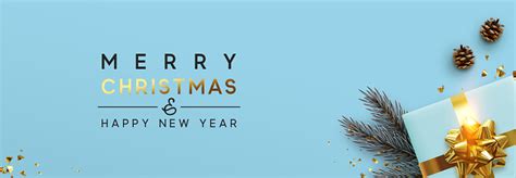 크리스마스 배너 브라운 파인 콘의 배경 Xmas 디자인 현실적인 선물 상자 소나무 가지와 반짝이 골드 색종이 수평 크리스마스