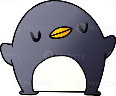 Dibujos Animados Degradados Kawaii De Un Lindo Pingüino 45283231 Png