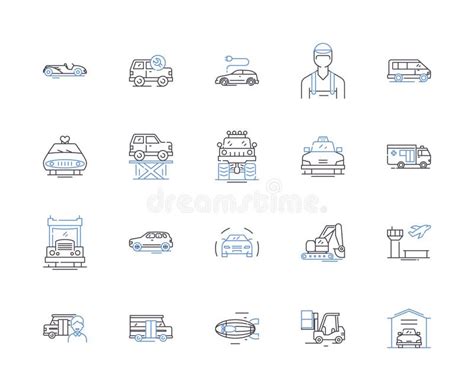 Transport And Logistic Outline Icons Collection Logistics Shipping Transport Delivery Cargo