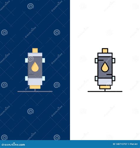 Heater Water Heat Hot Gas Geyser Icons Flat And Line Filled Icon