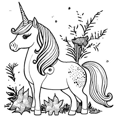 Desenho De Lindo Gato Unicórnio Com Flores Para Colorir Para🐚 Descubra