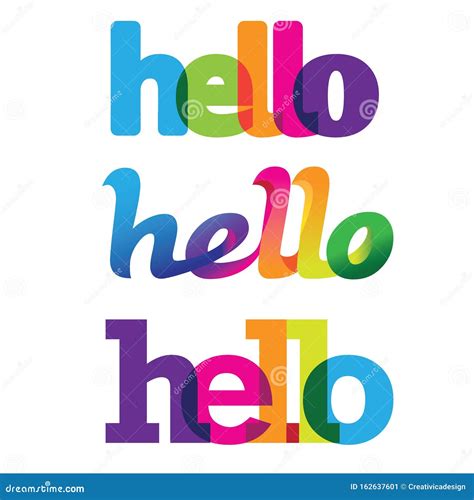 Saludos Coloridos Diseños De Marcas De Palabras Ilustración Del Vector