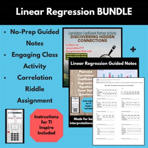 Linear Regression Notes Activity And Assignment Full No Prep Statistics Lesson