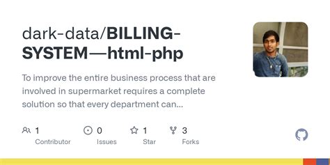 Github Dark Databilling System Html Php To Improve The Entire