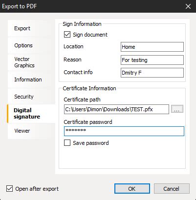 Digital Signature To PDF Export Fast Reports