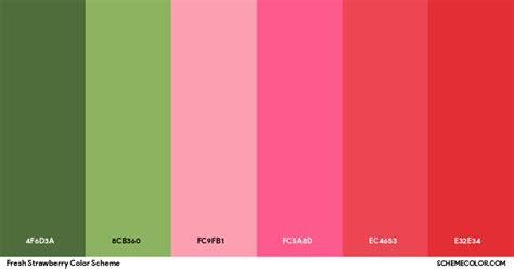 Fresh Strawberry Color Scheme Palettes