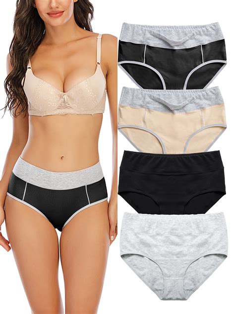 Lelinta Womens High Waisted Cotton Underwear Ladies Soft Full