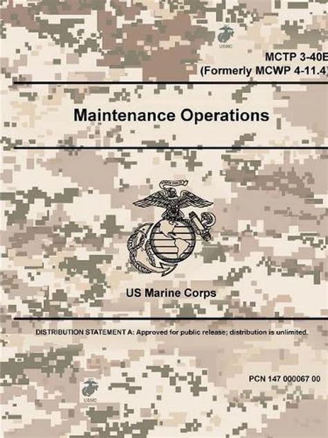 Maintenance Operations Mctp 3 40e Formerly Mcwp 4 11 4 By Us Marine Corps E 38 77