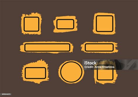 페인트 얼룩 프레임 텍스트 상자와 스트로크 브러쉬 직사각형 사각형 라운드입니다 0명에 대한 스톡 벡터 아트 및 기타 이미지 0명 거친 검은색 Istock
