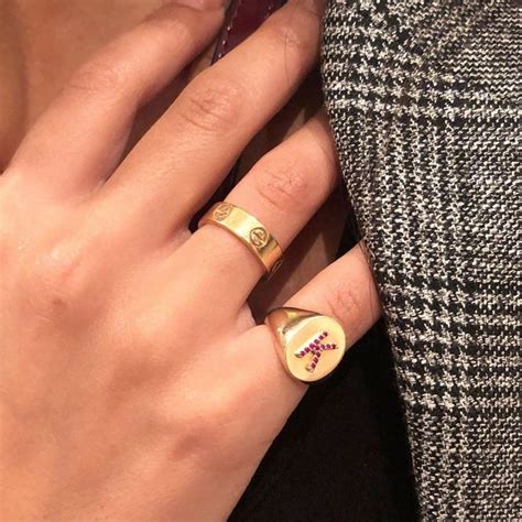Kari Ruby Initial Oval Signet Ring Signet Ring Rainbow Jewelry Initial Jewelry
