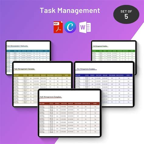 Task Management Template Printable In PDF Word