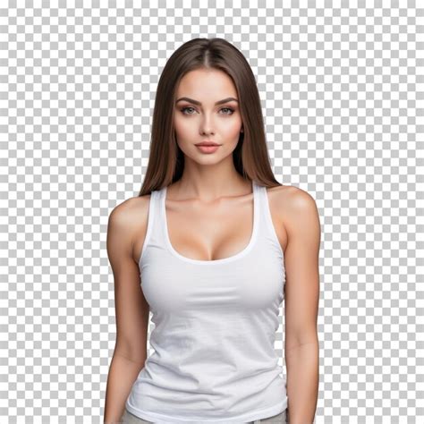 Mulher Vestindo Uma Camiseta Isolada Em Fundo Transparente PSD Premium