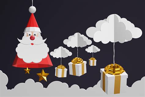당신의 인생 3d 렌더링 디자인에서에서 사랑된 하는 사람에 대 한 검은 하늘 완벽 한 2019 새 해 복 많이 받으세요 또는 크리스마스 카드에서 구름과 함께 산타 클로스