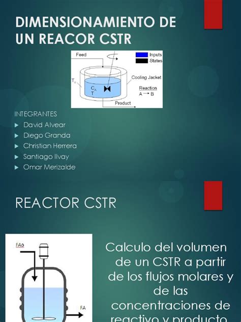 Diseño De Un Reactor Cstr Pdf Reactor Quimico Química Física
