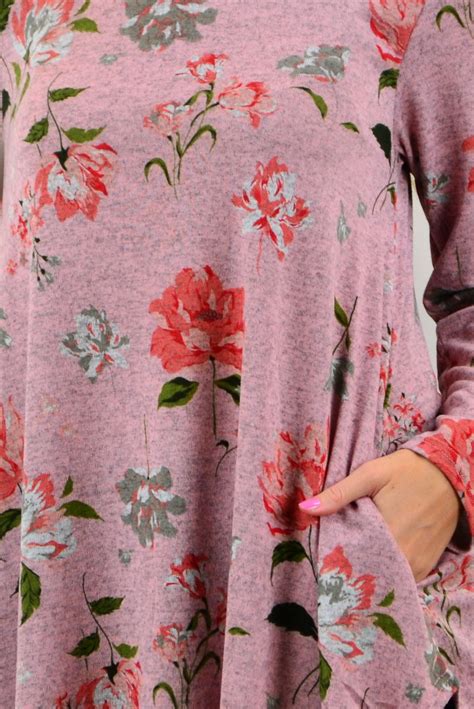 Pink Floral Fleece Tunic Top I Love Tunics