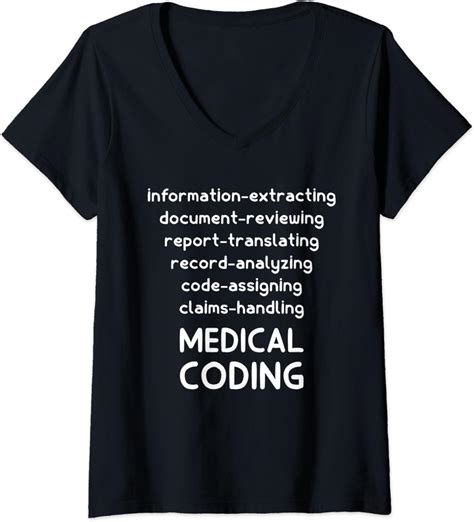 Womens Medical Coding Cute Medical Coder V Neck T Shirt