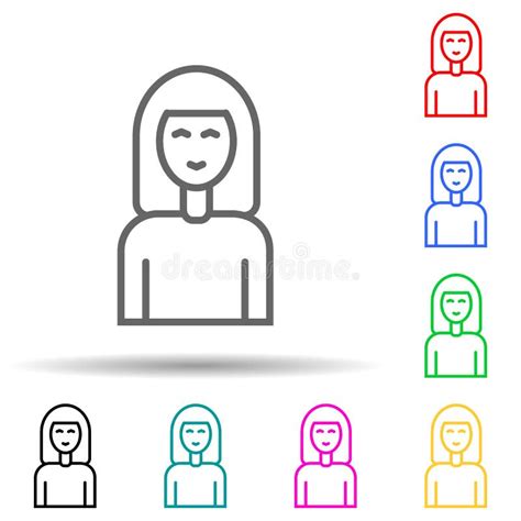 Girl Co Worker Multi Color Style Icon Simple Thin Line Outline Vector Of Interview Icons For