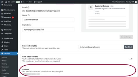 Switch Accounts Elementor