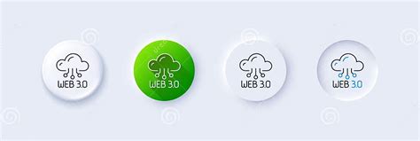 Web3 Line Icon Web 30 Internet Technology Sign Line Icons Vector Stock Illustration