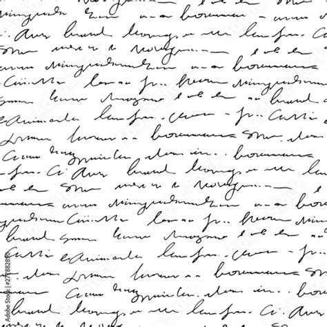 handwritten abstract text seamless pattern vector monochrome script