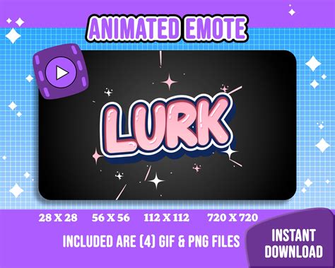 Animated Pink Lurk Text Twitch Emote Static And Animated Twitch Emote