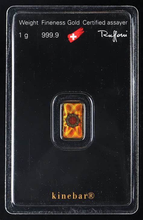 Argor Heraeus Holographis Kinebar 1g 999 9 Gold Bar In Assay Card