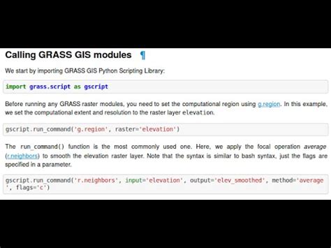 Scripting Grass Gis With Python Youtube