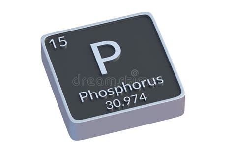 Phosphorus P Chemical Element Of Periodic Table Isolated On White Background Metallic Symbol Of